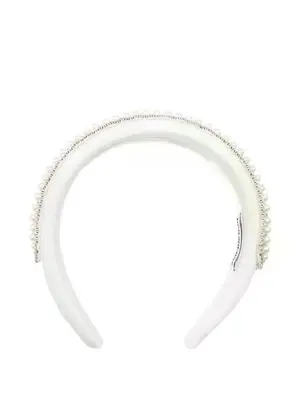 SELF-PORTRAIT Faux Pearl-embellished Headband - White