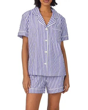 BEDHEAD PAJAMAS Bedhead Striped Short Sleeve Boxer Pajama Set - Navy D Stripe