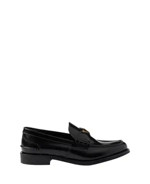 Prada Brushed Leather Loafers - Black