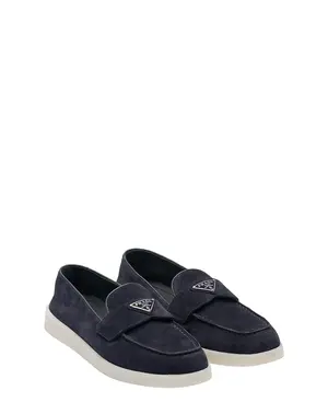 Prada Suede Leather Loafers - Blue
