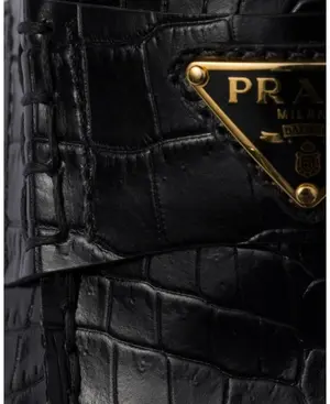 Prada Croco-print Leather Loafers