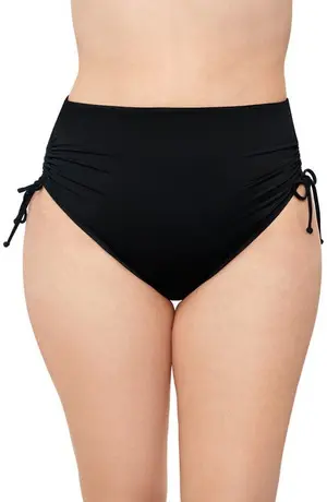 S3 APPAREL High Waist Adjustable Bikini Bottom - Onyx Black