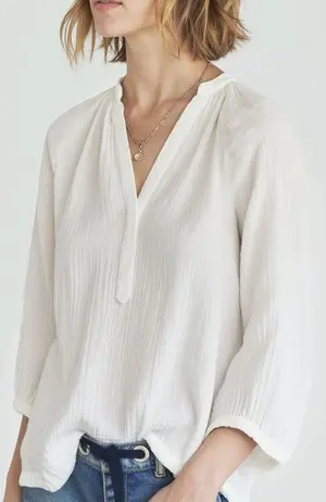OCEAN+MAIN Gauze Shirt - White