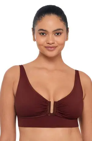 S3 APPAREL U-wire Adjustable Midkini Swim Top - Sangria