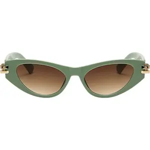 FIFTH & NINTH Story Oversized Cat Eye Sunglasses - Green/ Brown