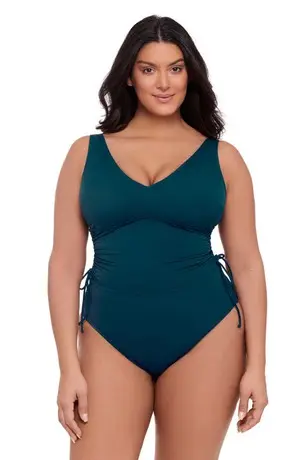 S3 APPAREL Cinched One-piece Swimsuit - Dusk Blue