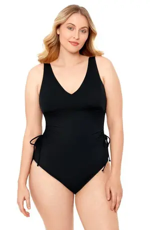 S3 APPAREL Cinched One-piece Swimsuit - Onyx Black