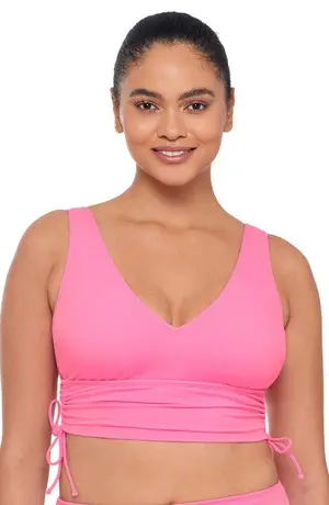 S3 APPAREL Cinched Adjustable Midkini Top - Hot Orchid