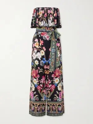 Camilla Strapless Printed Silk Jumpsuit