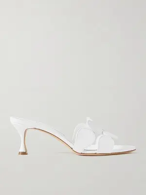 Manolo Blahnik Haribalmu 50 Leather Mules - White