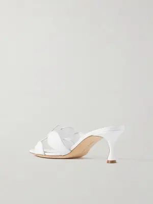 Manolo Blahnik Haribalmu 50 Leather Mules - White
