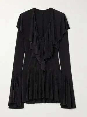 Norma Kamali Ruffled Jersey Mini Dress