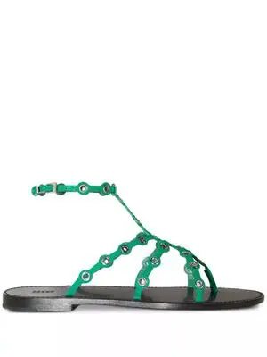 Emilio Pucci Eyelet-detail Flat Sandals - Green