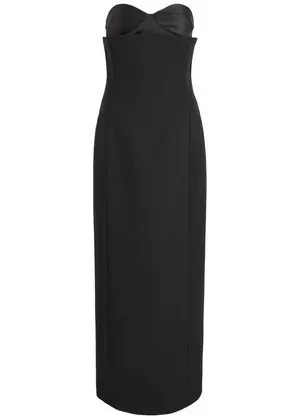 Khaite Yael Corseted Crepe Maxi Dress