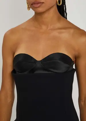 Khaite Yael Corseted Crepe Maxi Dress