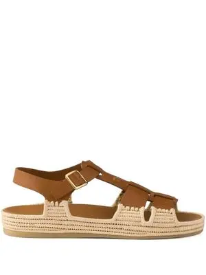 Prada Leather Sandals - Brown