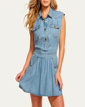 Ramy Brook Paxton Denim Mini Shirtdress
