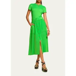Ramy Brook Sylvie Belted Midi Dress - Spring Nav