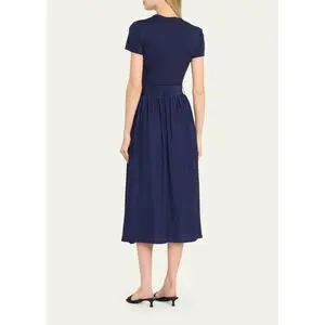 Ramy Brook Sylvie Belted Midi Dress - Spring Nav
