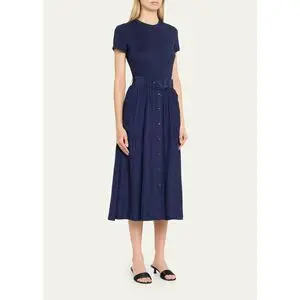 Ramy Brook Sylvie Belted Midi Dress - Spring Nav