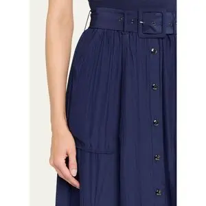 Ramy Brook Sylvie Belted Midi Dress - Spring Nav