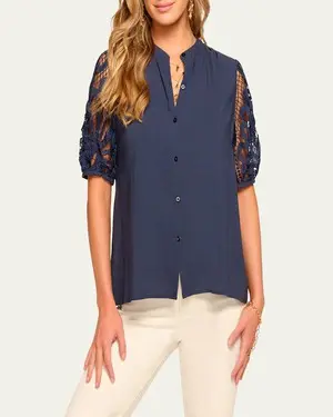 Ramy Brook Gia Open-knit Blouse