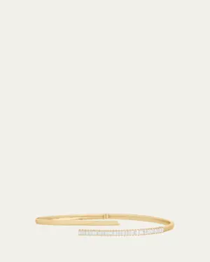 Lana Jewelry 14k Gold Criss Cross Baguette Diamond Bangle - Yg