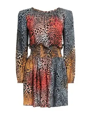 CONNOR & BLAKE Viscose Mini Dress With Shirring And Fringes