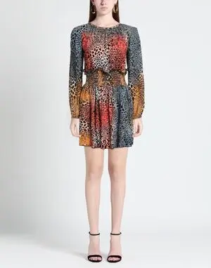 CONNOR & BLAKE Viscose Mini Dress With Shirring And Fringes