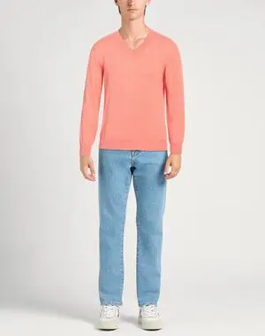 Altea Cotton V-neck Sweater - Salmon Pink