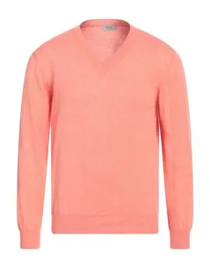 Altea Cotton V-neck Sweater - Salmon Pink