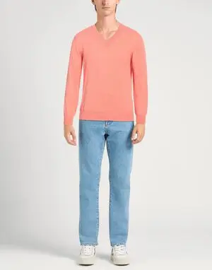 Altea Cotton V-neck Sweater - Salmon Pink