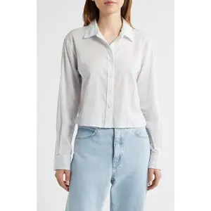 FRAME Stripe Cotton & Silk Button-up Shirt