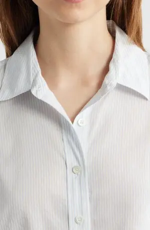 FRAME Stripe Cotton & Silk Button-up Shirt