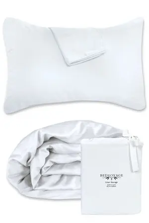 BEDVOYAGE Luxury 100% Viscose Cooling Duvet Cover With Shams - White