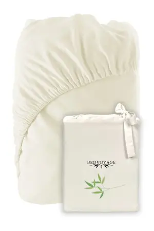 BEDVOYAGE Luxury 100% Viscose Cooling Deep-pocket Fitted Sheet - Ivory