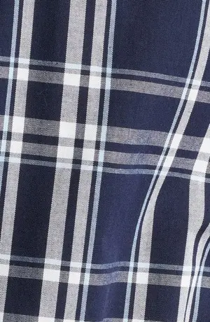 Majestic International Plaid Cotton Oxford Cloth Robe