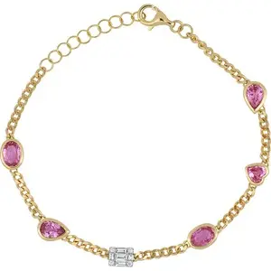 Bony Levy El Mar Diamond & Pink Sapphire Bracelet - 18k Yellow Gold