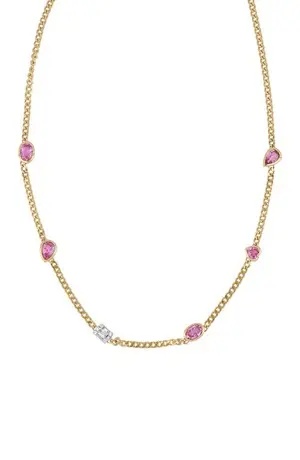 Bony Levy El Mar Diamond & Pink Sapphire Necklace - 18k Yellow Gold