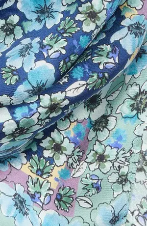 Nordstrom Print Silk Square Scarf - Ditzy Blue Florals