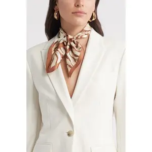 Nordstrom Print Silk Square Scarf Rust Zebra