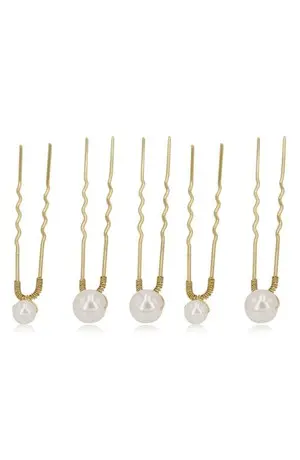 Brides & Hairpins Iva Set Of 5 Bobby Pins - Gold