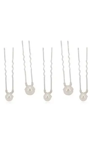 Brides & Hairpins Iva Set Of 5 Bobby Pins - Silver