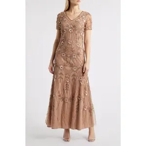 Pisarro Nights Beaded Tulle Gown