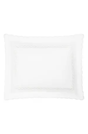 MATOUK Classic Chain Scallop Sham - White