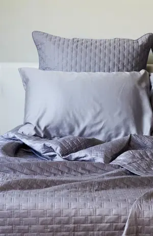 BEDVOYAGE Luxury 100% Viscose Cooling Quilted Brick Coverlet Stone