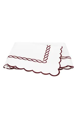 MATOUK Classic Chain Scallop Flat Sheet Red