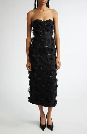 Michael Kors Floral Strapless Dress
