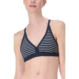 Sweaty Betty Core Racerback Bikini Top - Blue Coastal Stripe