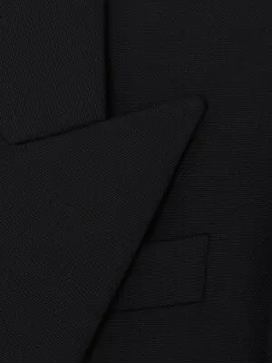 Saint Laurent Double-breasted Grain De Poudre Wool Blazer - Black